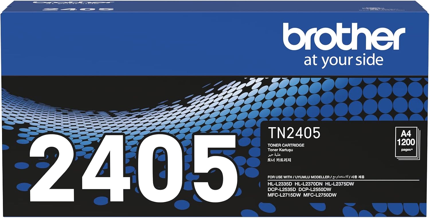 Brother Genuine TN-2405 Monochrome Toner Cartridge, Black, Page Yield ...