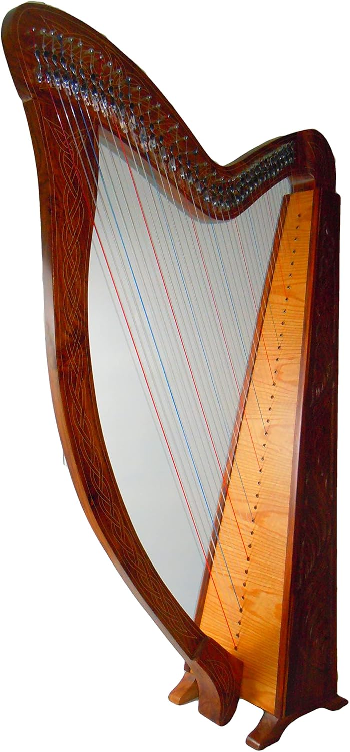 Amazon.com: 36 Strings Large Pedestal Harp Stand Lever Harp Hand Carved ...