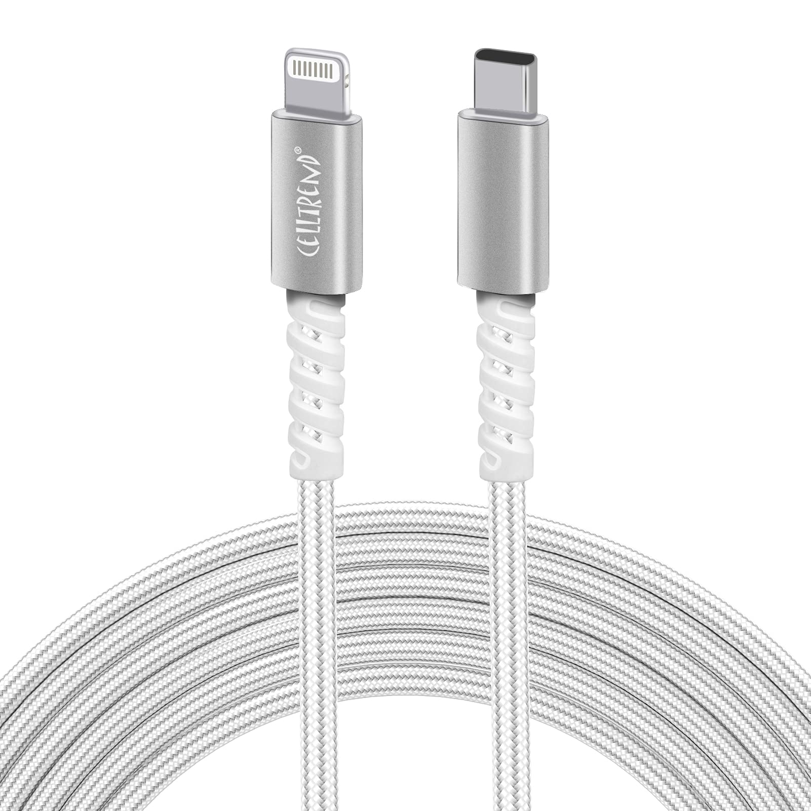 CELLTREND USB C to Lightning Cable 6ft MFi Certified Nylon Braided ...
