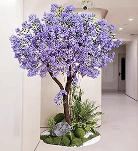 Amazon.com: Artificial Trees Large Simulated Lilac Tree Dense Blue ...