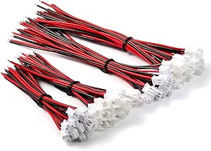 Amazon.com: Chanzon 30 Pairs Jst-XH 2.54mm Pitch 22AWG 2 Pin Plug Connector for 10cm and 15cm ...