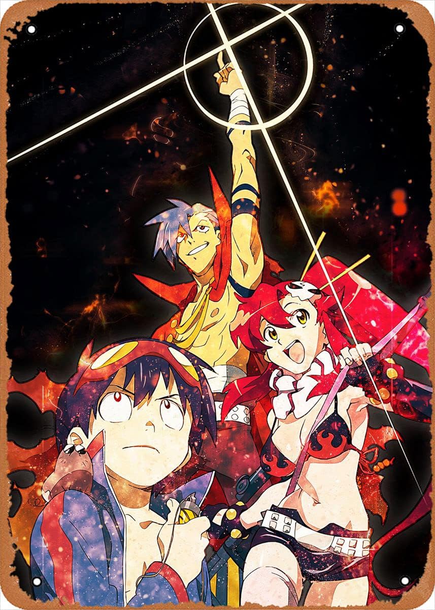 Amazon.com : Anime Metal Poster Gurren Lagann figure poster metal tin ...