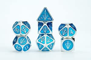 Amazon.com: FanRoll Tales of The Valiant Metal Dice Set, Silver with ...