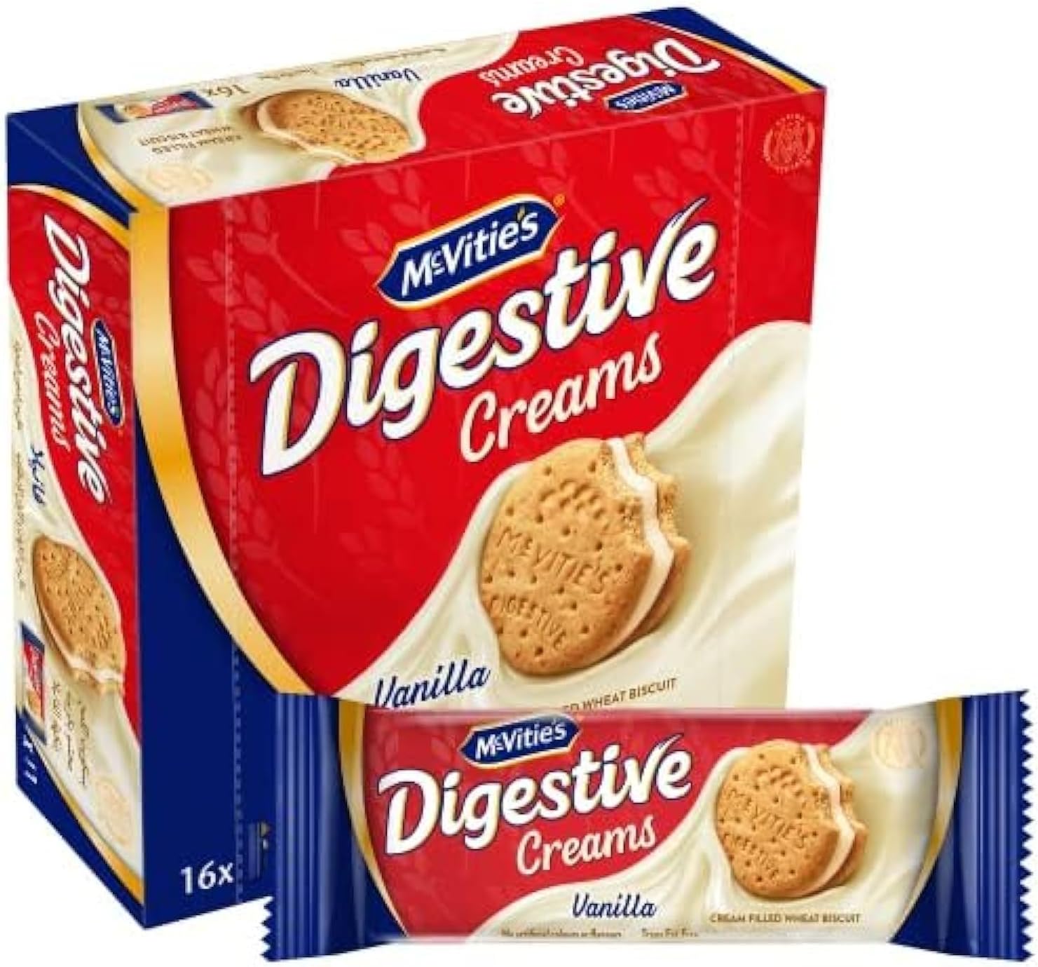 McVitie's Digestive Creams Vanilla Filled Wheat Biscuit 16 x 40g ...