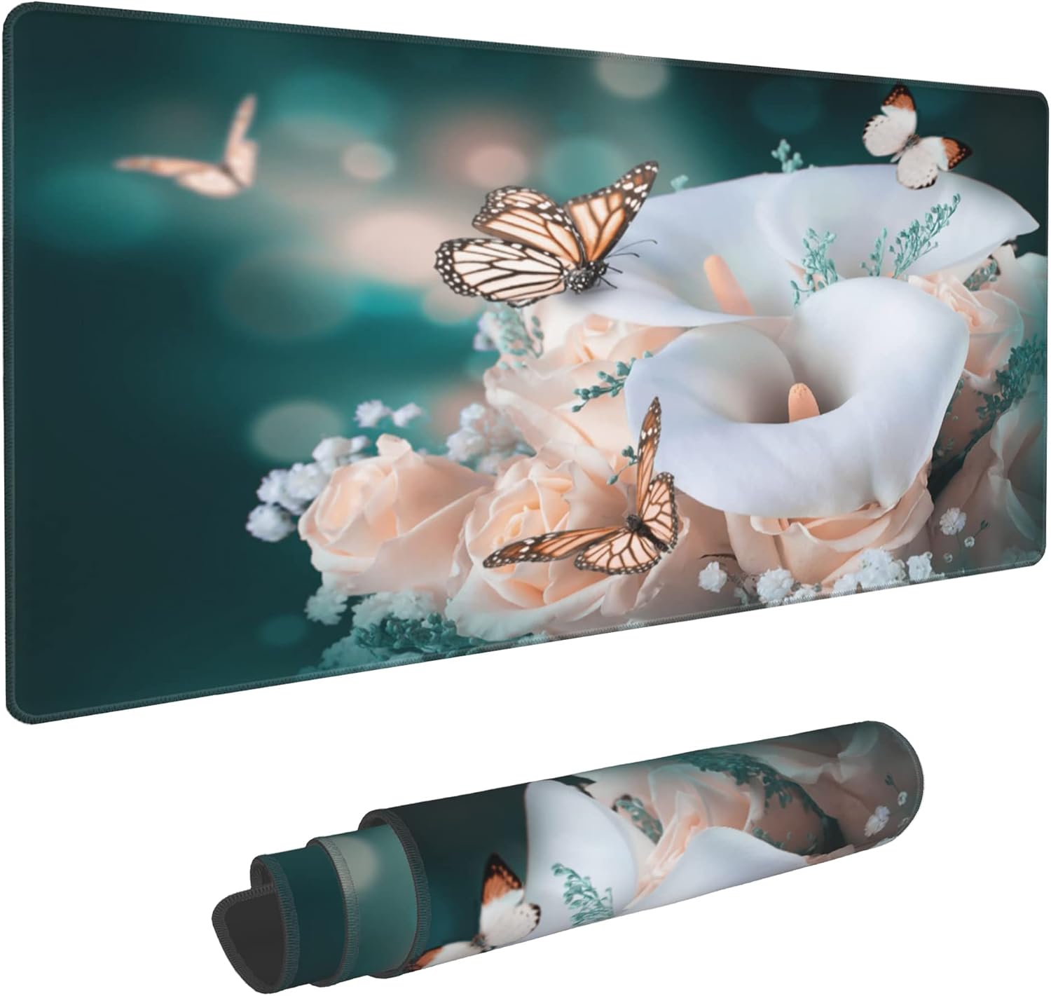 Amazon.com : Gaming Mouse Pad,Desk Mat Extended Large Butterfly Yellow ...