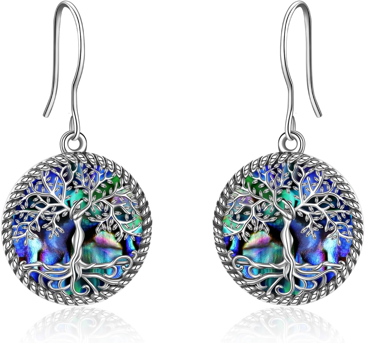 ONEFINITY Tree of Life Earrings Sterling Silver Tree of Life Abalone ...