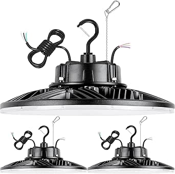 OPENLUX 3 Pack 480V UFO LED High Bay Light 240W 200W 150W Adjustable UL DLC Listed 0-10V ...