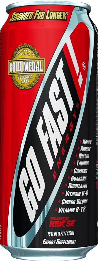 Amazon.com : Go Fast! Authentic Energy Drink, 16 ounce (24/pack), Award ...