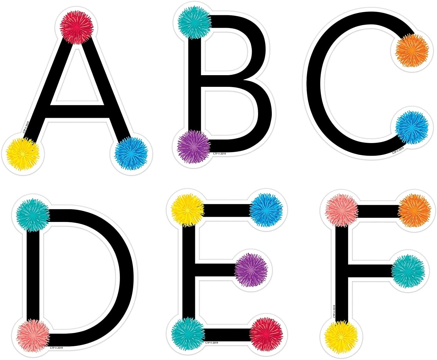 Amazon.com: CTP Pom Uppercase Punch-Out Letters for Classroom ...