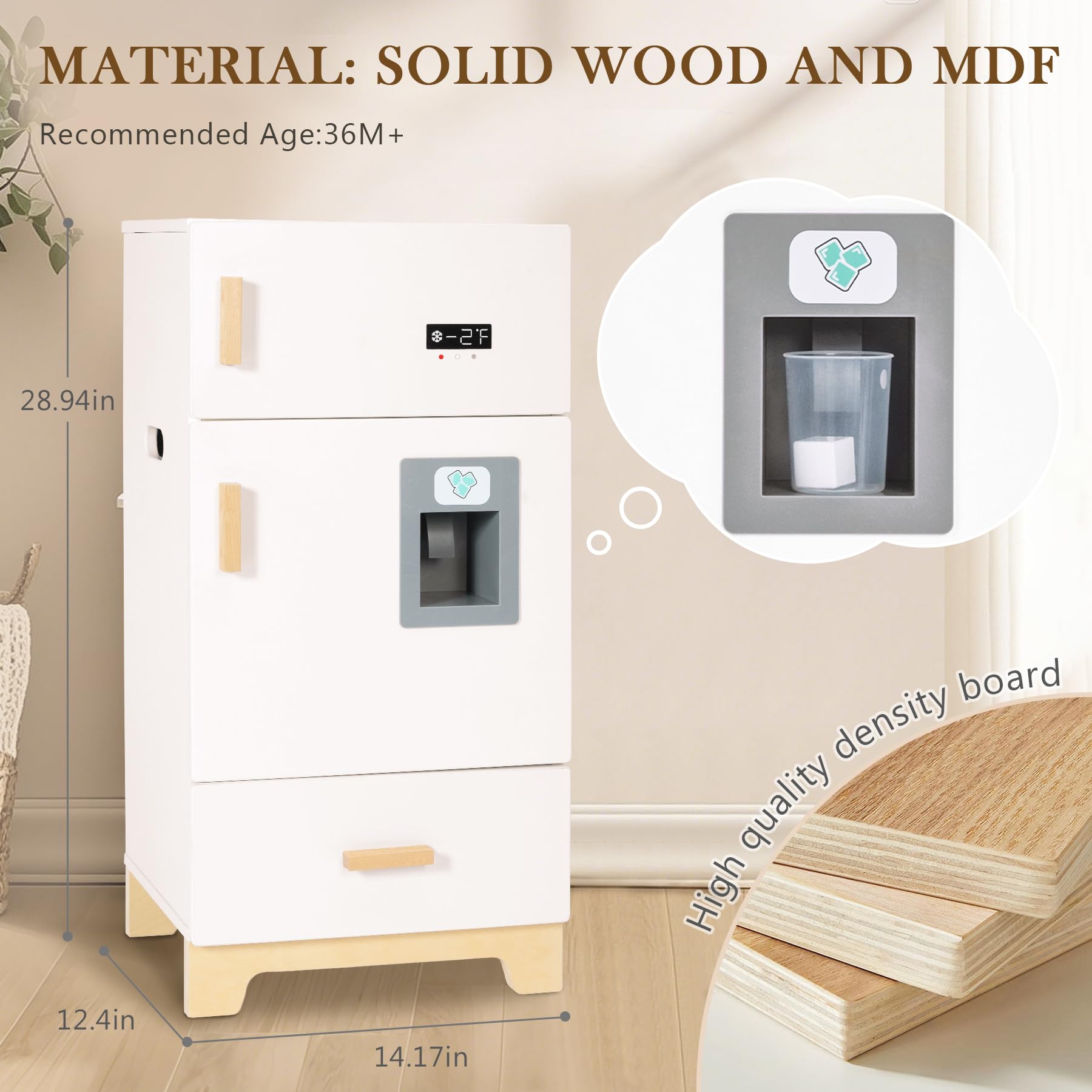 Snapklik.com : Labebe - Kitchen Wooden Fridge Fridge Freezer For ...