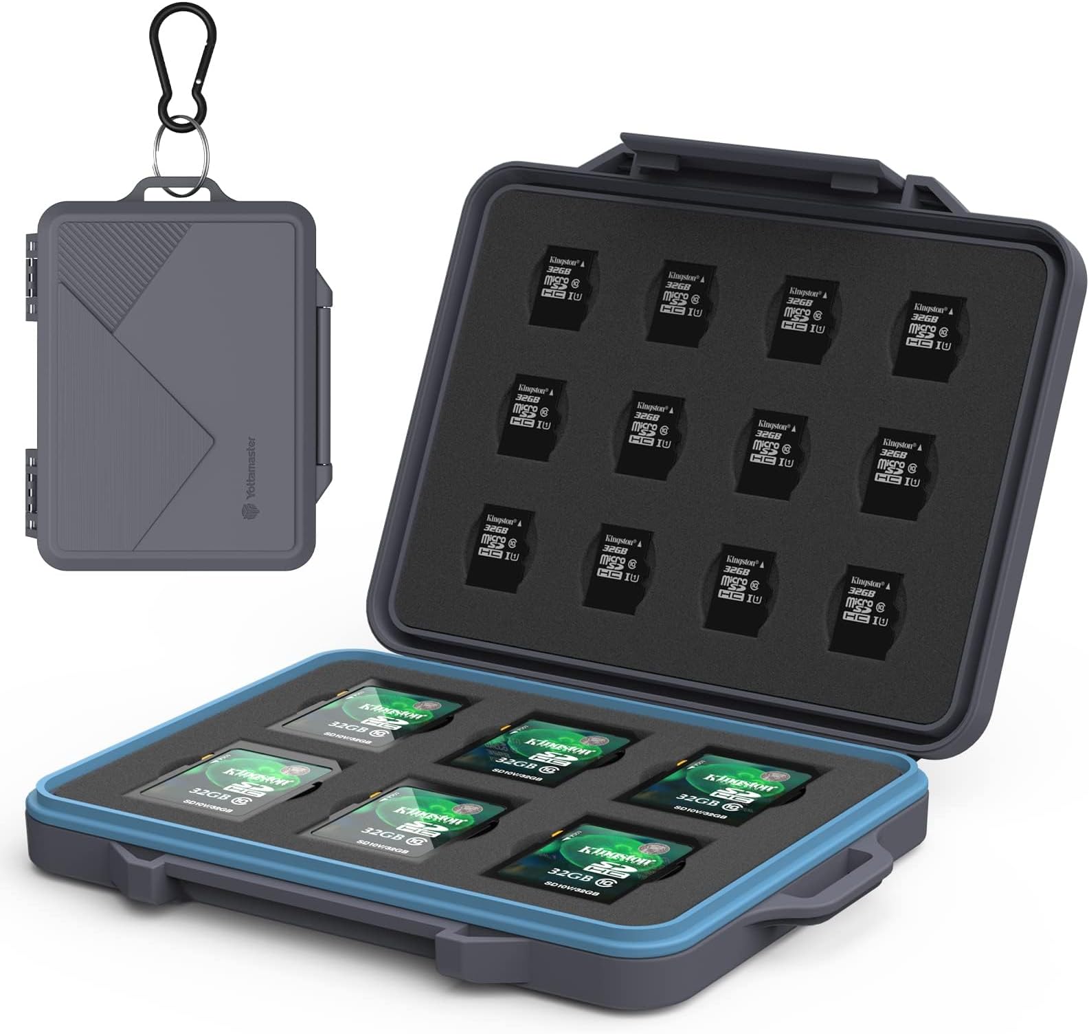 JJC 24 Slots Memory Card Case Storage Holder for 12 SD SDHC SDXC Card ...