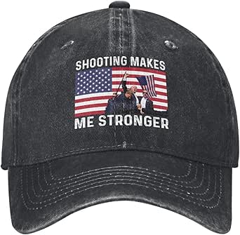 Trump Hat Shooting Makes Me Stronger Hat Men Funny Baseball Hat Funny ...