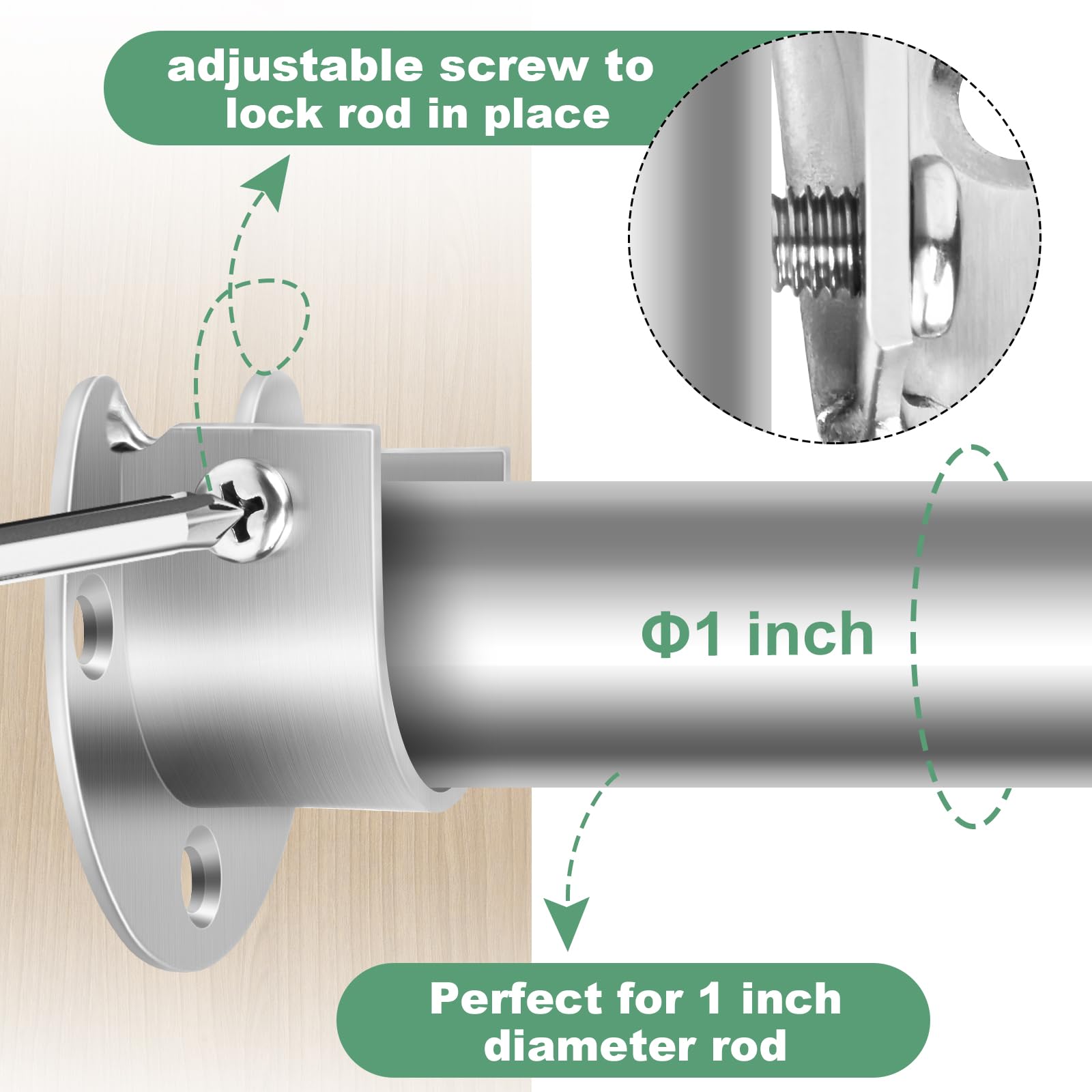 Snapklik.com : Closet Rod Bracket, 6 Pack Stainless Steel Closet Rod ...