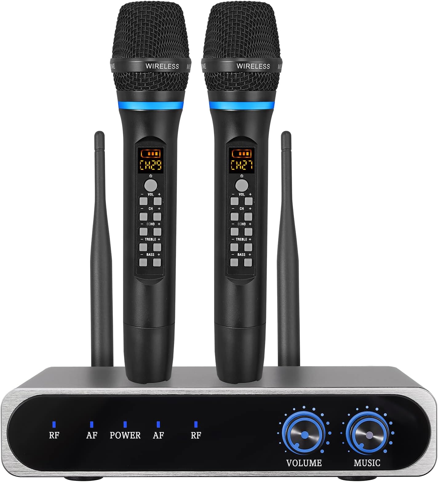 VeGue Microphone sans Fil, Systèmes de Micro UHF Double Portable Micros ...