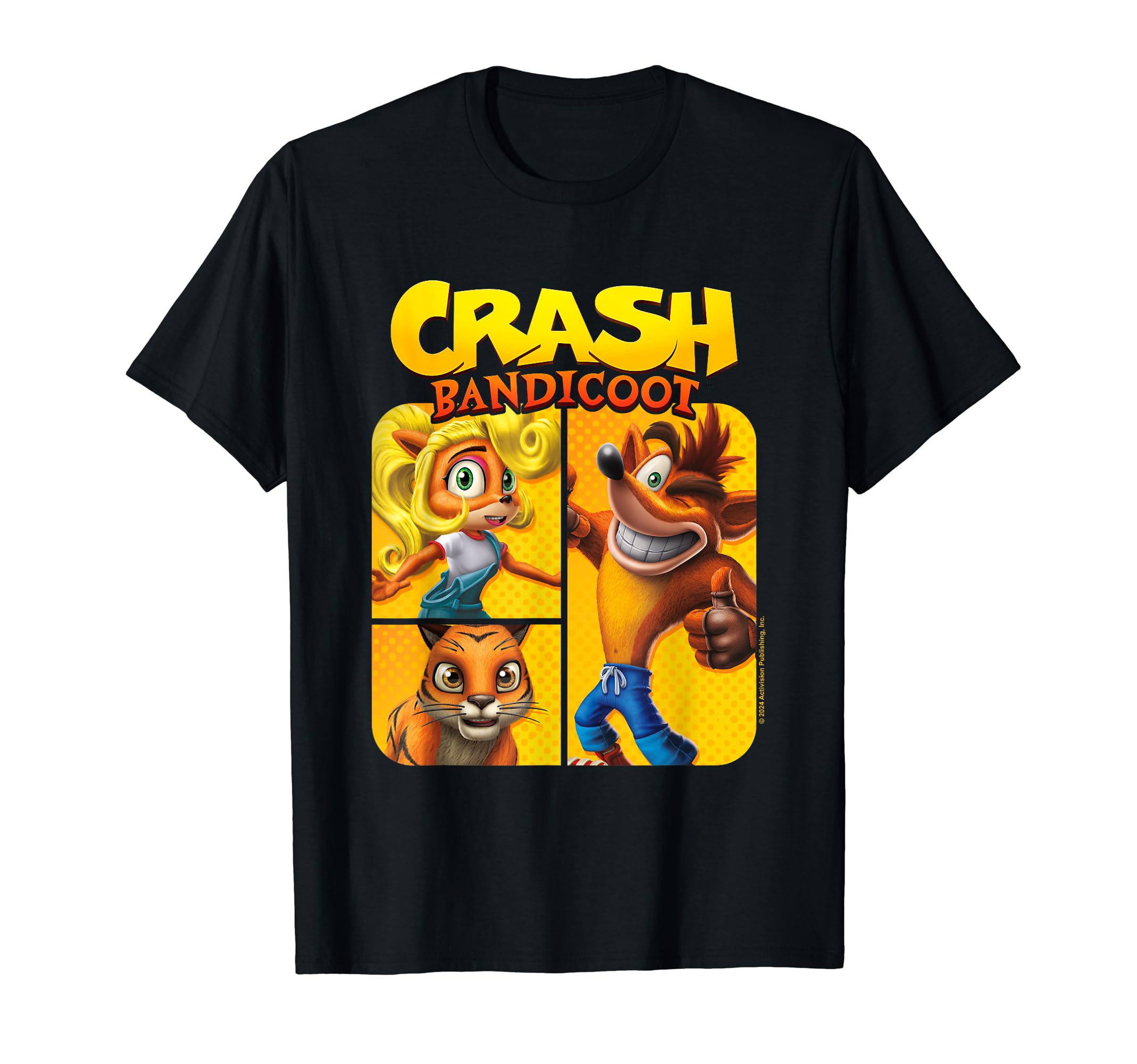 Amazon.com: Crash Bandicoot & Friends Vintage Character Panels T-Shirt ...