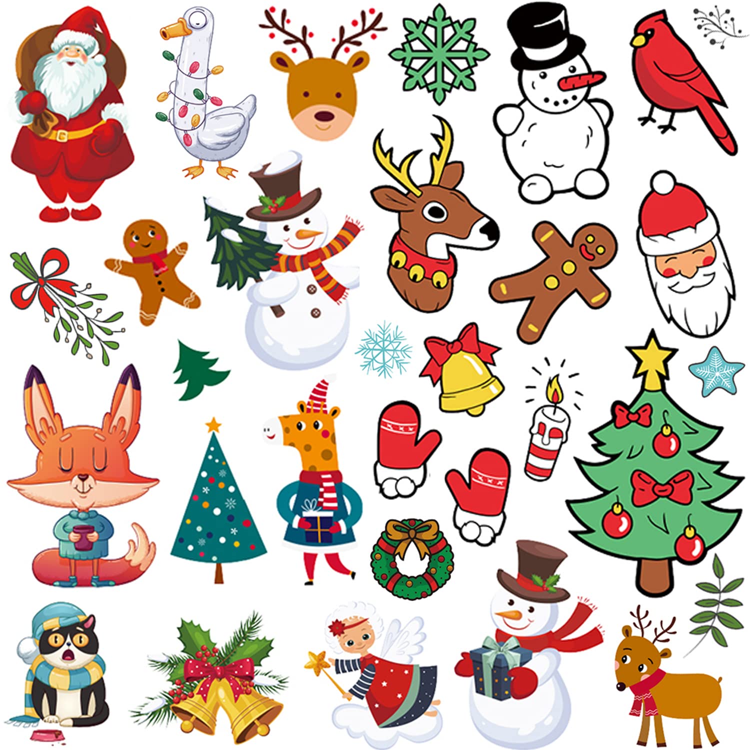 Amazon.com : Tazimi Christmas Temporary Tattoos for Kids-3D Large Xmas Tattoo Stickers for Boys ...