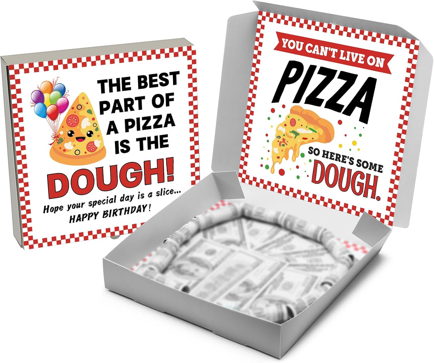 Amazon.com: Noveread 2 Pcs Money Box for Cash Birthday Money Pizza Box ...