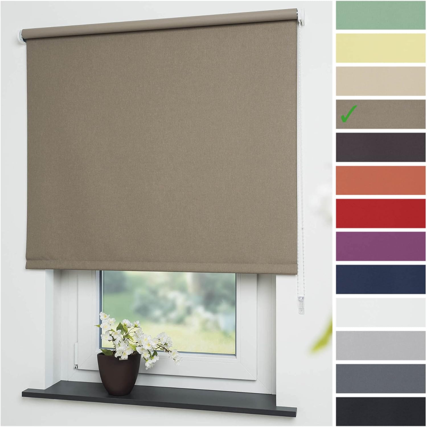 Amazon.de: Liedeco® Rollo, Fenster Rollo, Kettenzug-Rollo / 202 x 180 ...