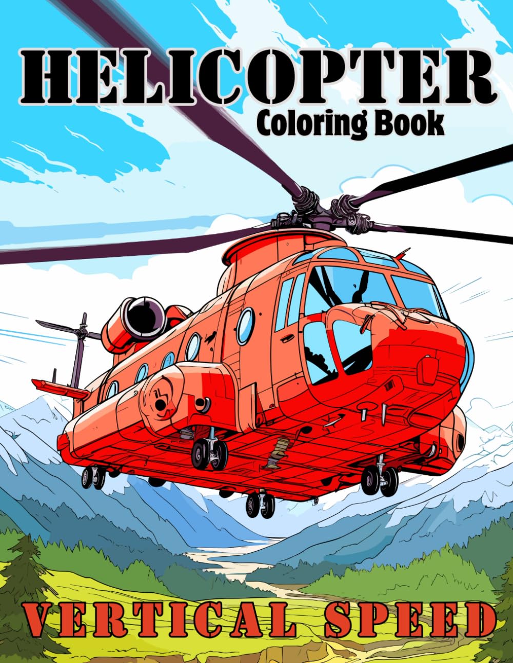 Helicopter Coloring Book: Awesome helicopter coloring book for kids ...