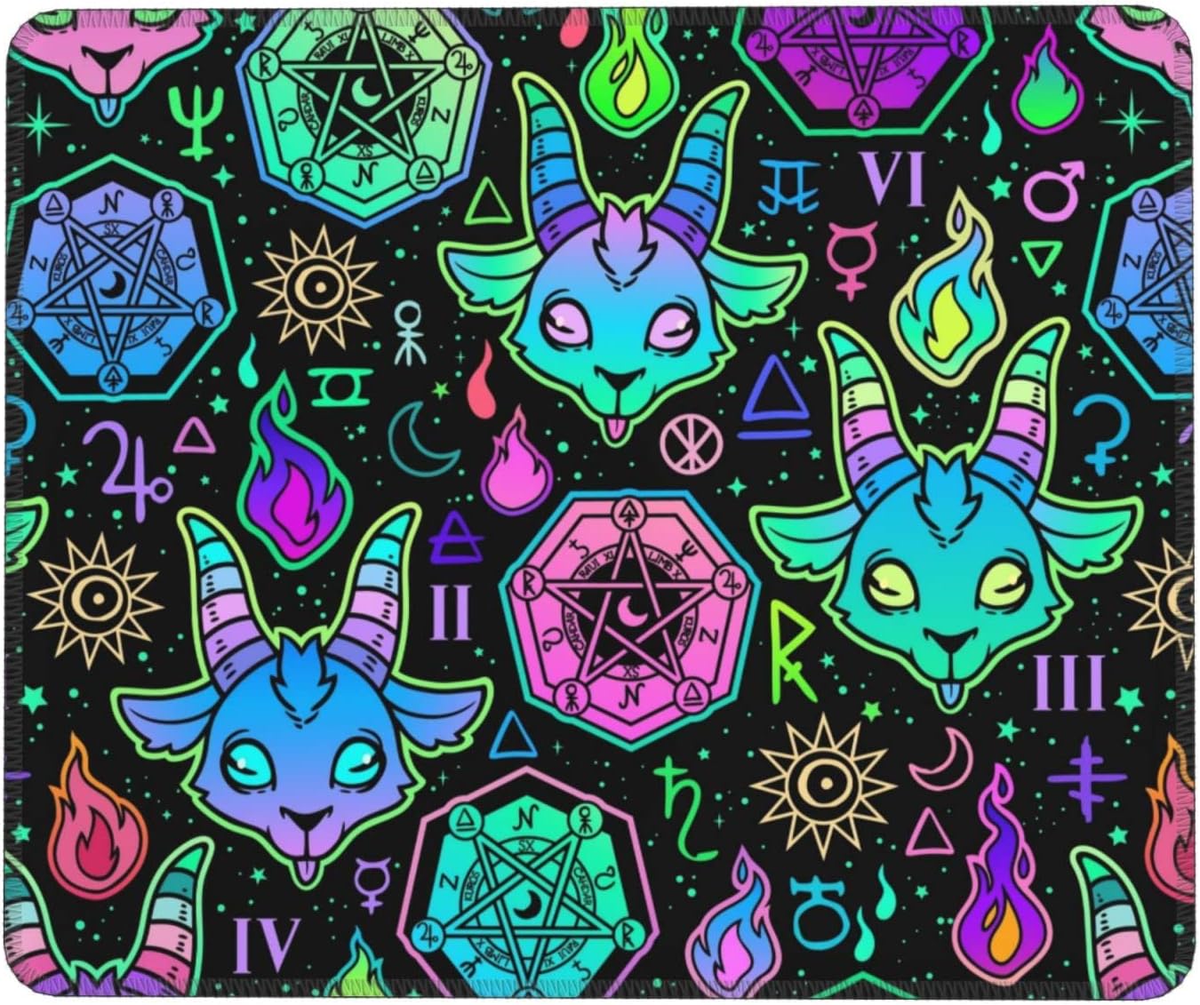 Esoteric Animal Symbols Mouse Pad with Stitched Edges Laptops Keyboard ...