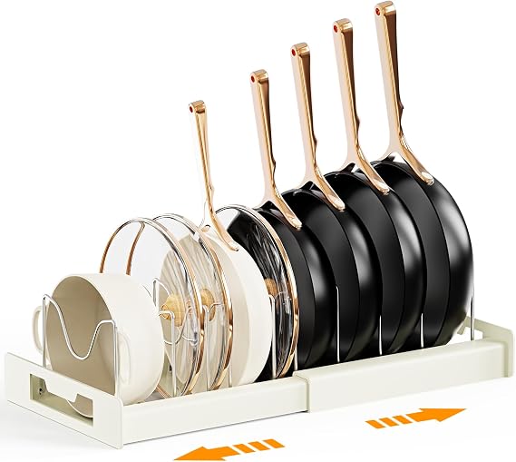 Amazon.com: Dayacoco Pots and Pans Organizer Under Cabinet with 10 ...
