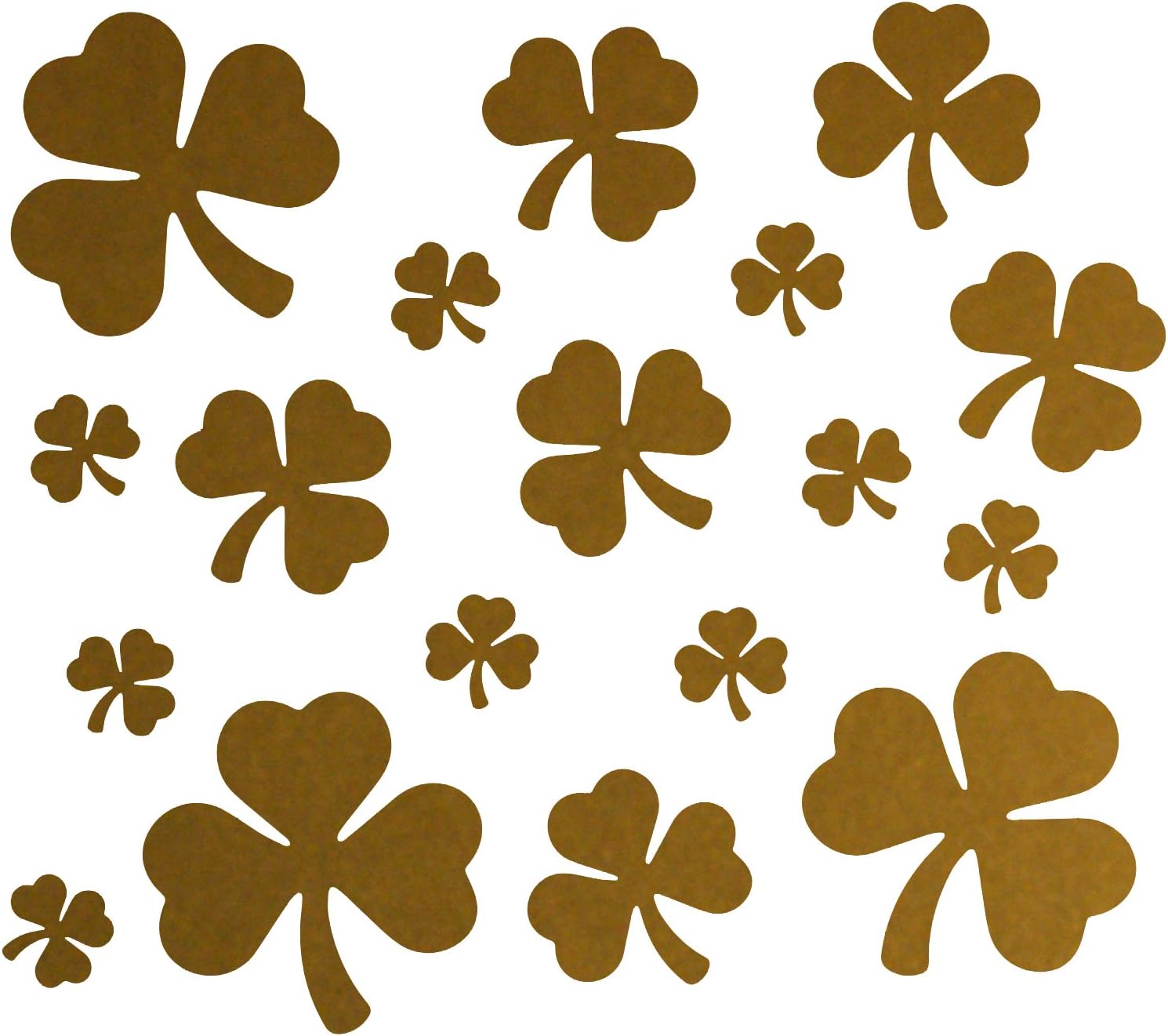 Amazon.com: LiteMark Gold Shamrock Stickers, Pack of 18 Assorted Sizes ...