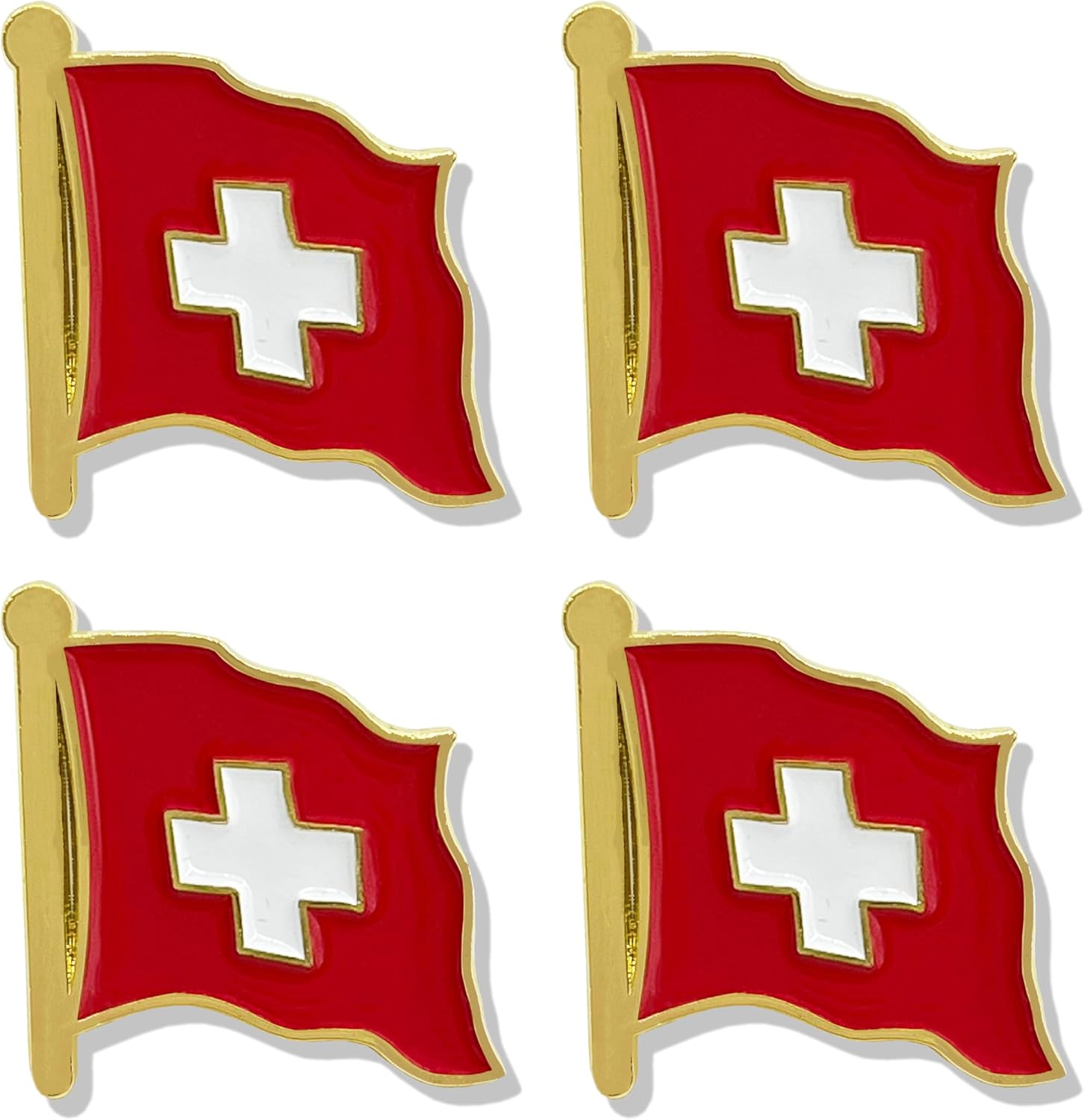 Amazon.com: HSQCEZ 4 Pack Switzerland Flag Lapel Pin - Swiss Flags Pins ...