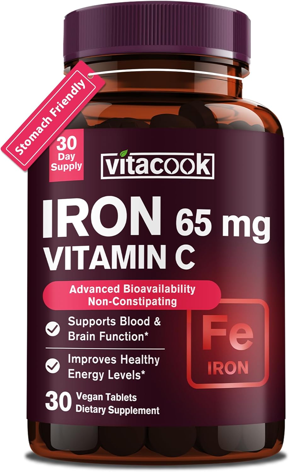 Amazon.com: Vitacook Iron Supplement for Women Men | High Potency Iron ...