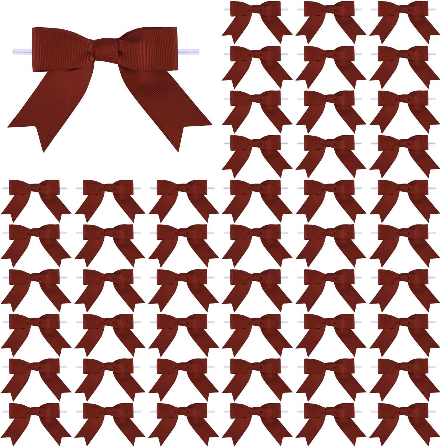 Amazon.com: Meseey 50 Pcs 3 Inches Premade Rust Red Grosgrain Ribbon ...