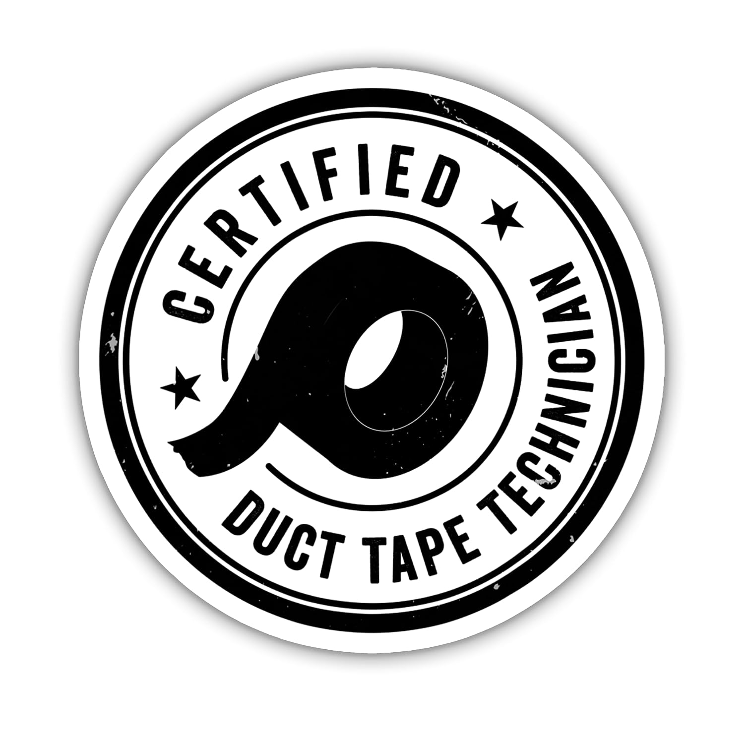 Certified Duct Tape Technician Sticker, Funny Hard Hat Sticker, Caution ...