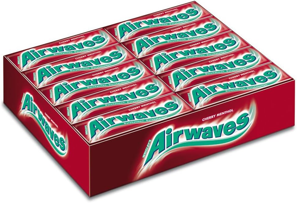 Amazon.com : Airwaves Cherry Menthol Gum. Case of 30 Packs : Chewing ...