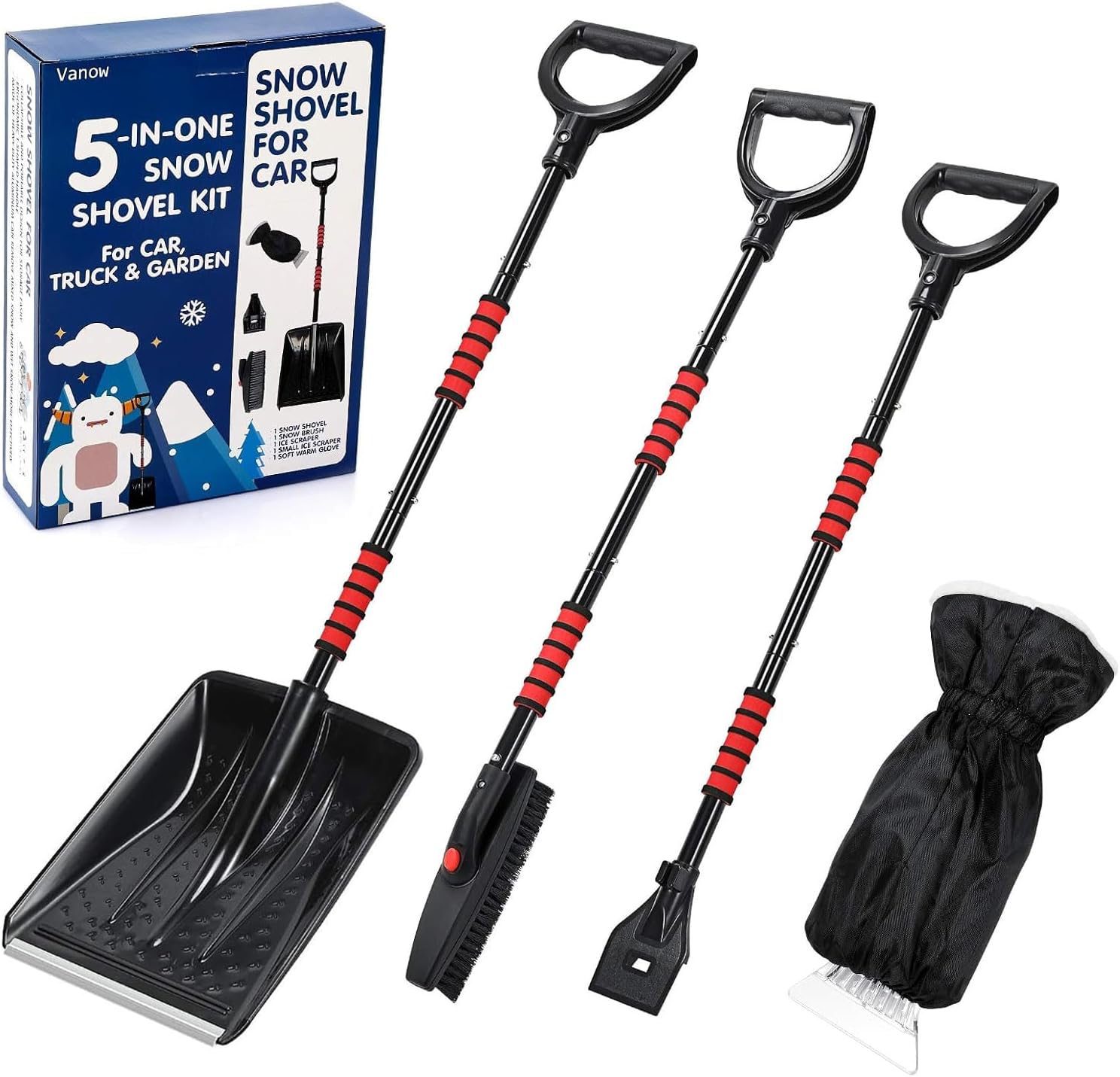 Amazon.com : Snow Shovel Kit Removal Tools - 5 in 1 Foldable Car Snow ...