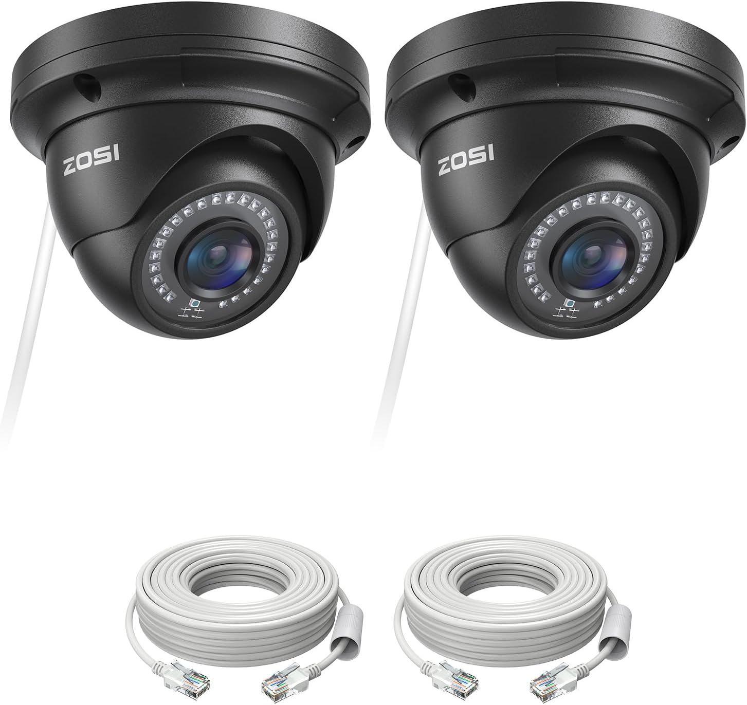 Amazon.com : ZOSI 2 Pack 5MP 3K Add-on Security Dome POE Camera with ...