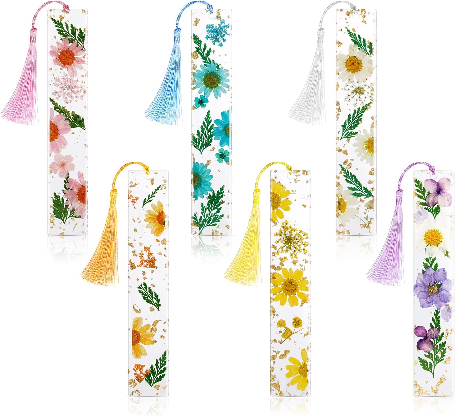 Amazon.com: 4pcs Pressed Flower Bookmark Pretty Floral Bookmark Durable ...