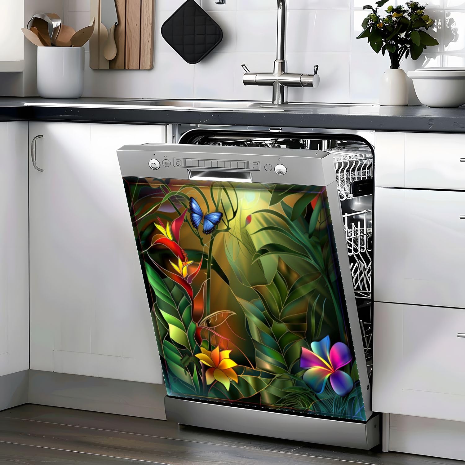 Magnetic Kitchen Appliance Covers Dishwasher Magnet Cover Illuminated ...