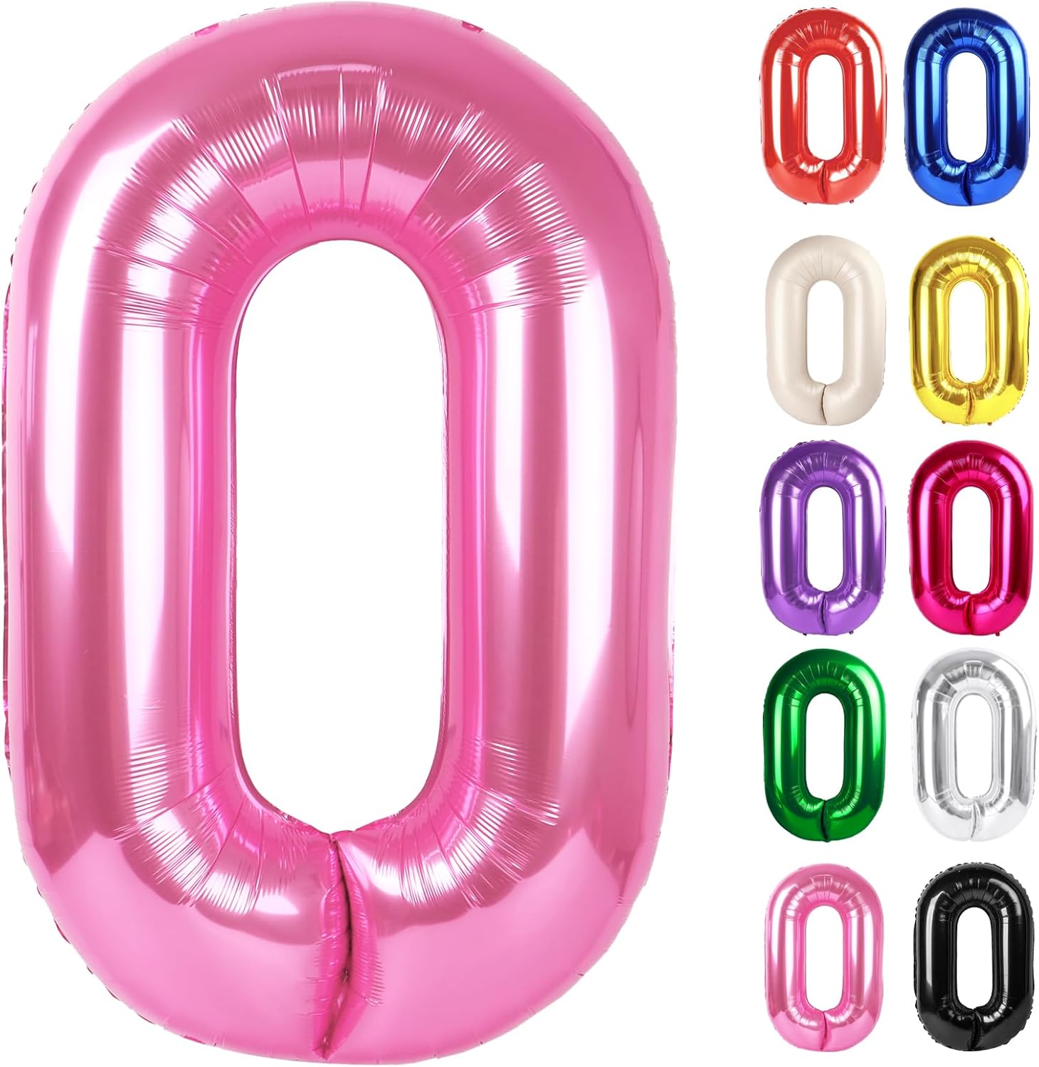 Amazon.com: Pink Number 0 Balloon 40 Inch, 0 Balloon Numberfor 10th ...