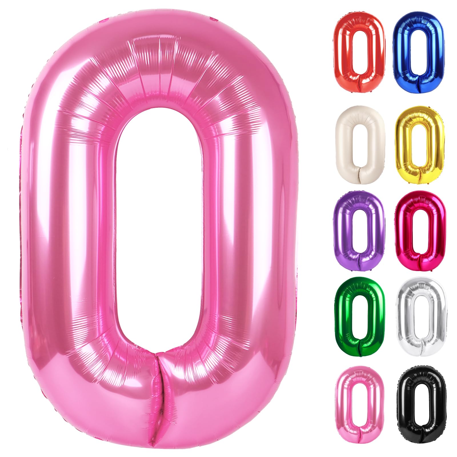 Amazon.com: Pink Number 0 Balloon 40 Inch, 0 Balloon Numberfor 10th ...