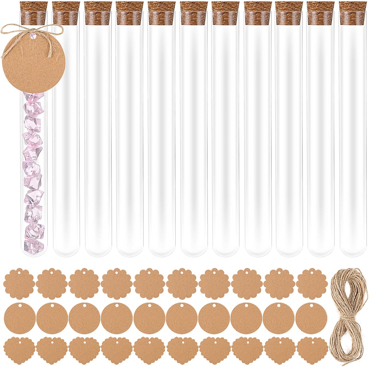 Amazon.com: ULTECHNOVO 30 Pcs Cork Plastic Test Tube Craft Test Tube ...