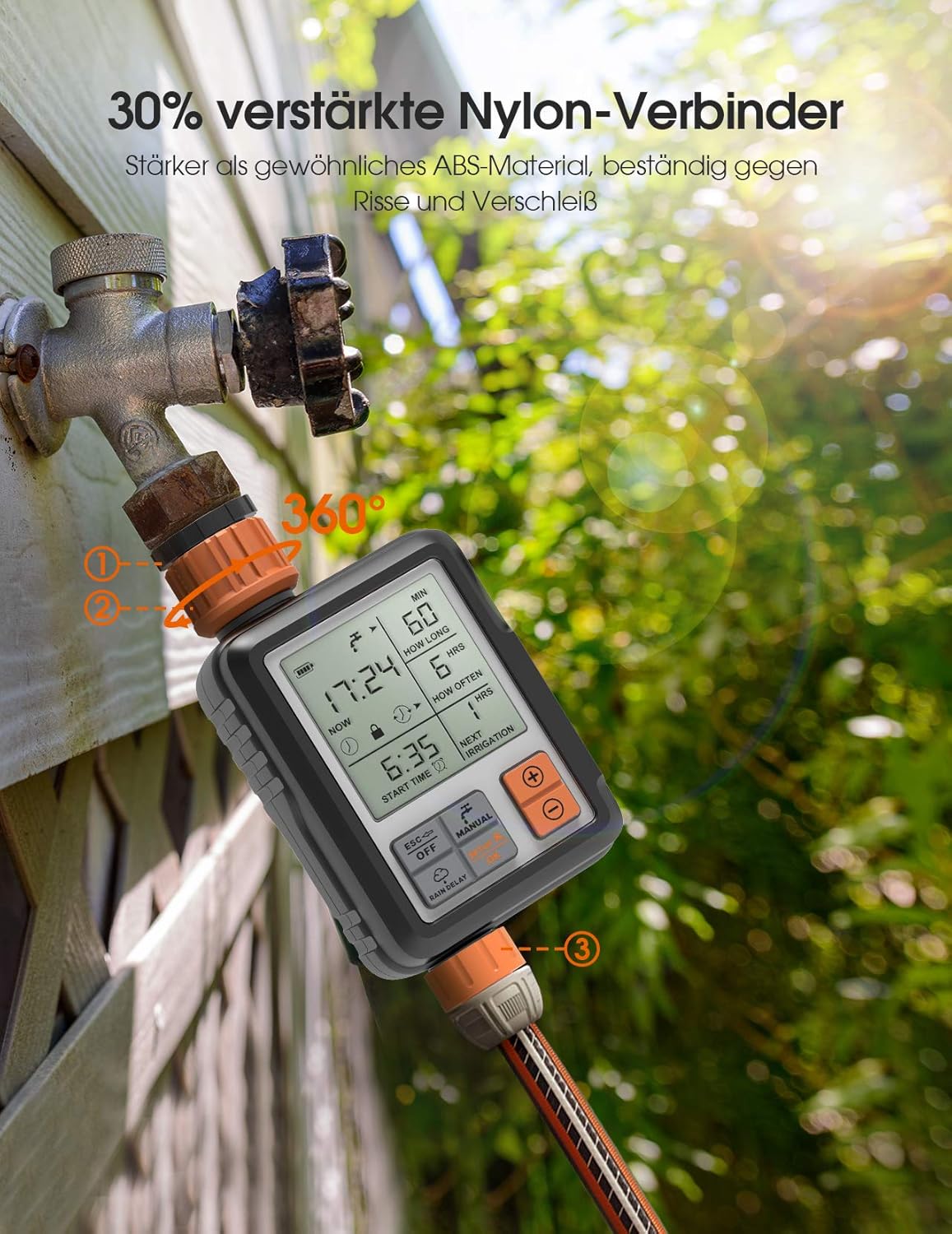 Automatic Watering Timer, Water Timer with Timed Irrigation, Rain Delay ...