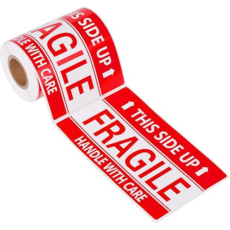 Amazon.com: 3 x 5 Inch Fragile Stickers Handle with Care This Side Up ...
