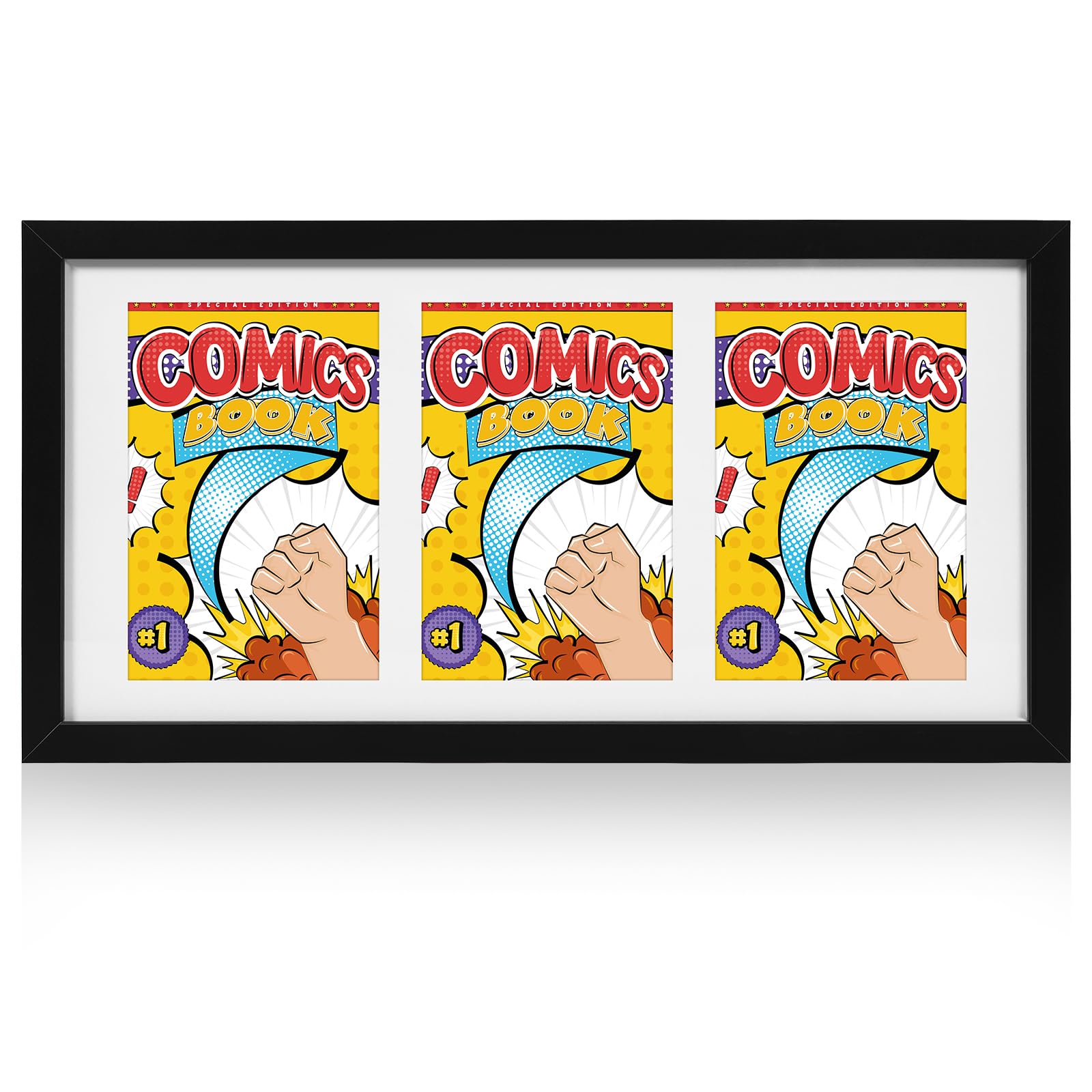 Amazon.com: Soaoo Triple Comic Book Frame Uv Protected Comic Book Wall ...