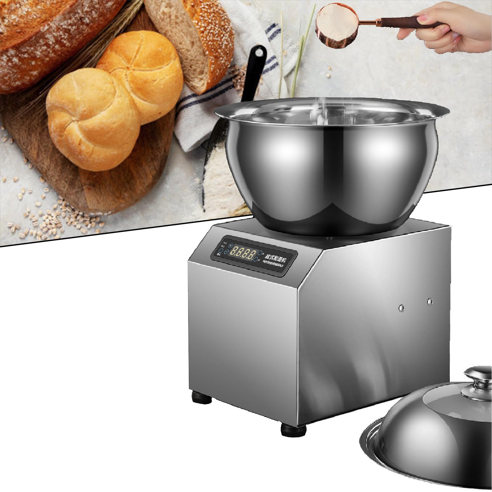 EQCOTWEA Commercial Dough Mixer Double Action Double Speed Stand Dough ...