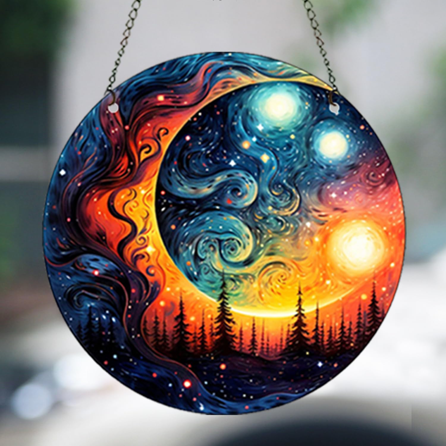 Amazon.com: ZZHAOYI 5.9'' Moon Acrylic Window Hanging, Sun Moon Eclipse ...