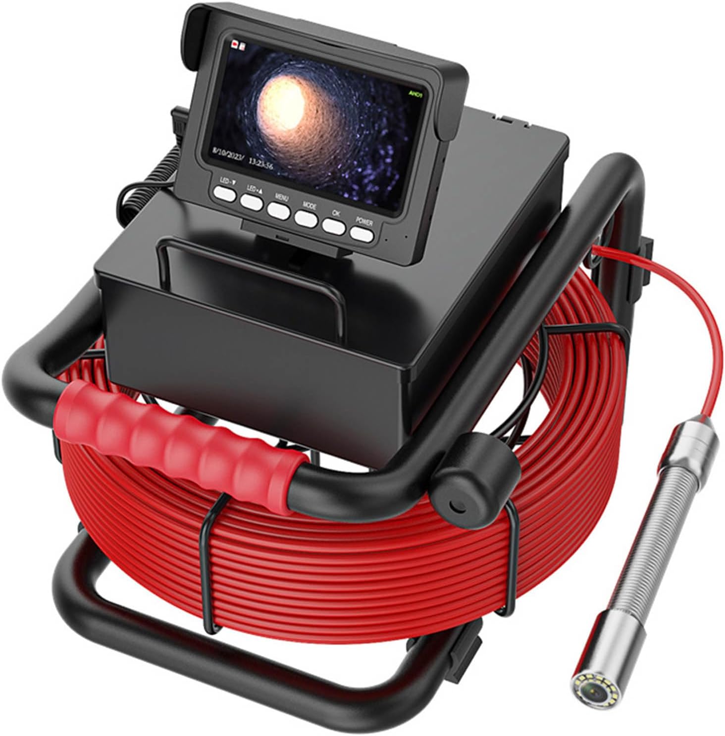 LLMTYO 10M Sewer Pipe Inspection Camera, 16GB TF Card DVR IP68 Drain ...