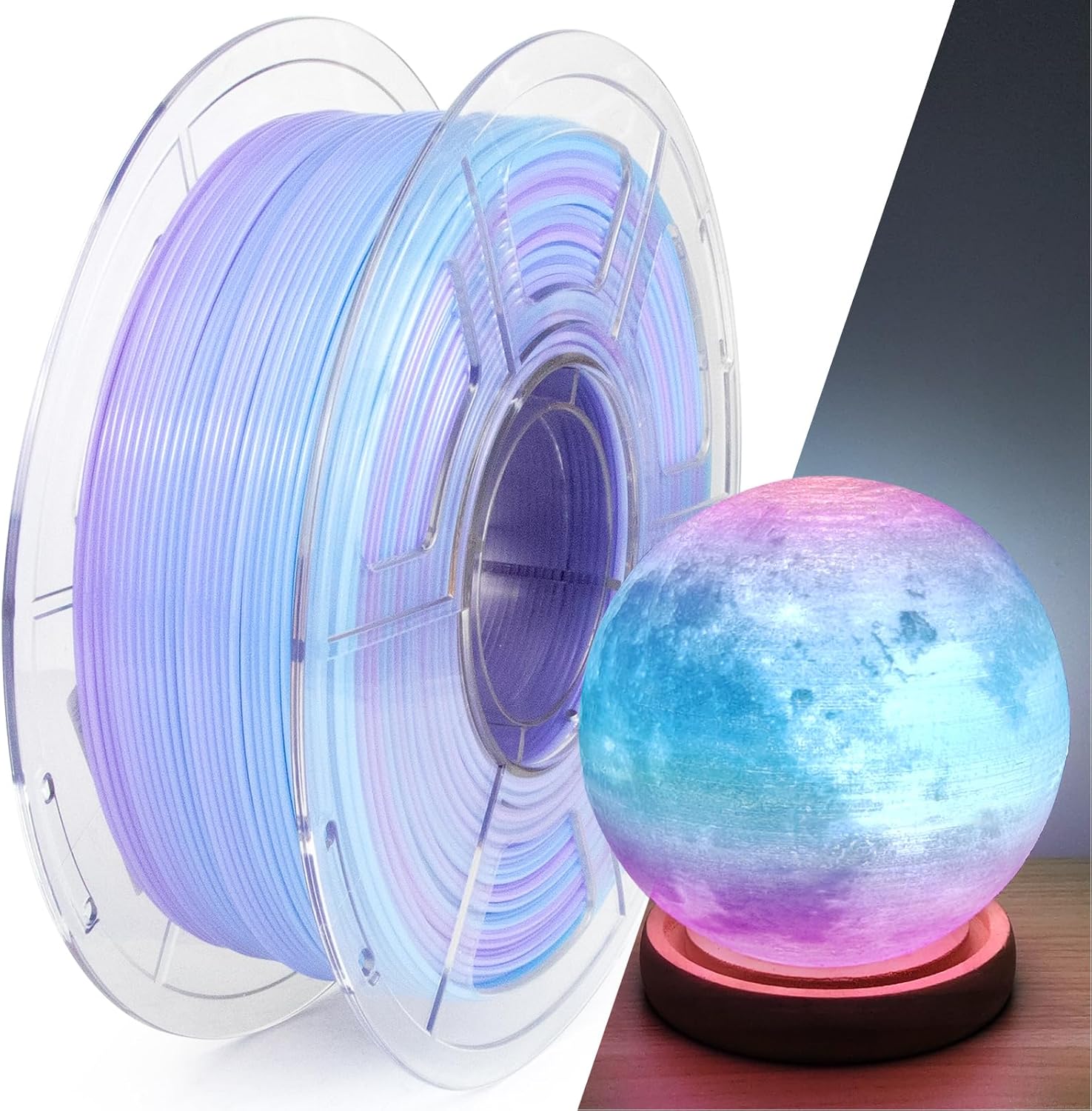 IEMAI PETG Filament 1.75mm 1KG, Translucent PETG Blue Purple Gradient ...