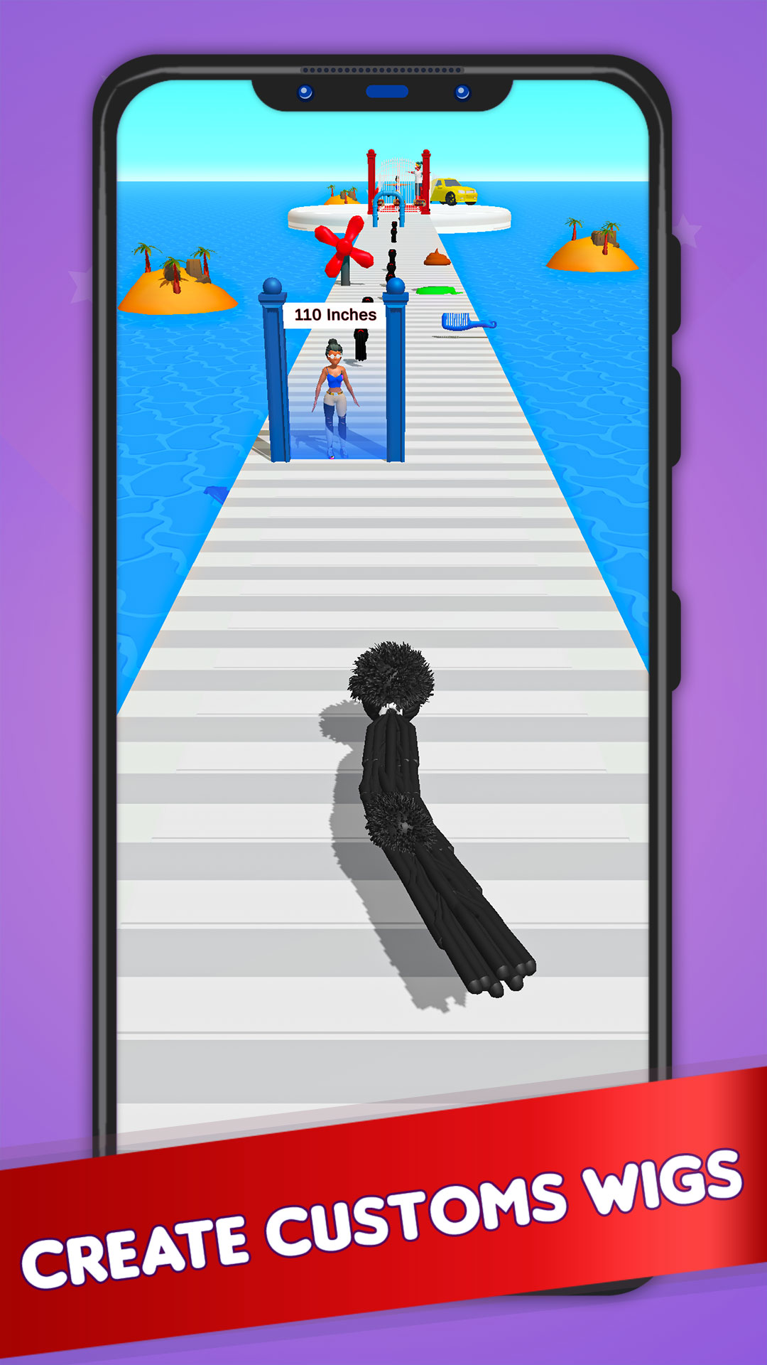 Long Hair Wig Challenge! Hair Runner Challenge Wig Run 3D - Wig Rush ...