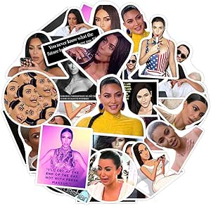 Amazon.com: 20 Pcs Stickers Pack Kim Vinyl Kardashian Waterproof ...