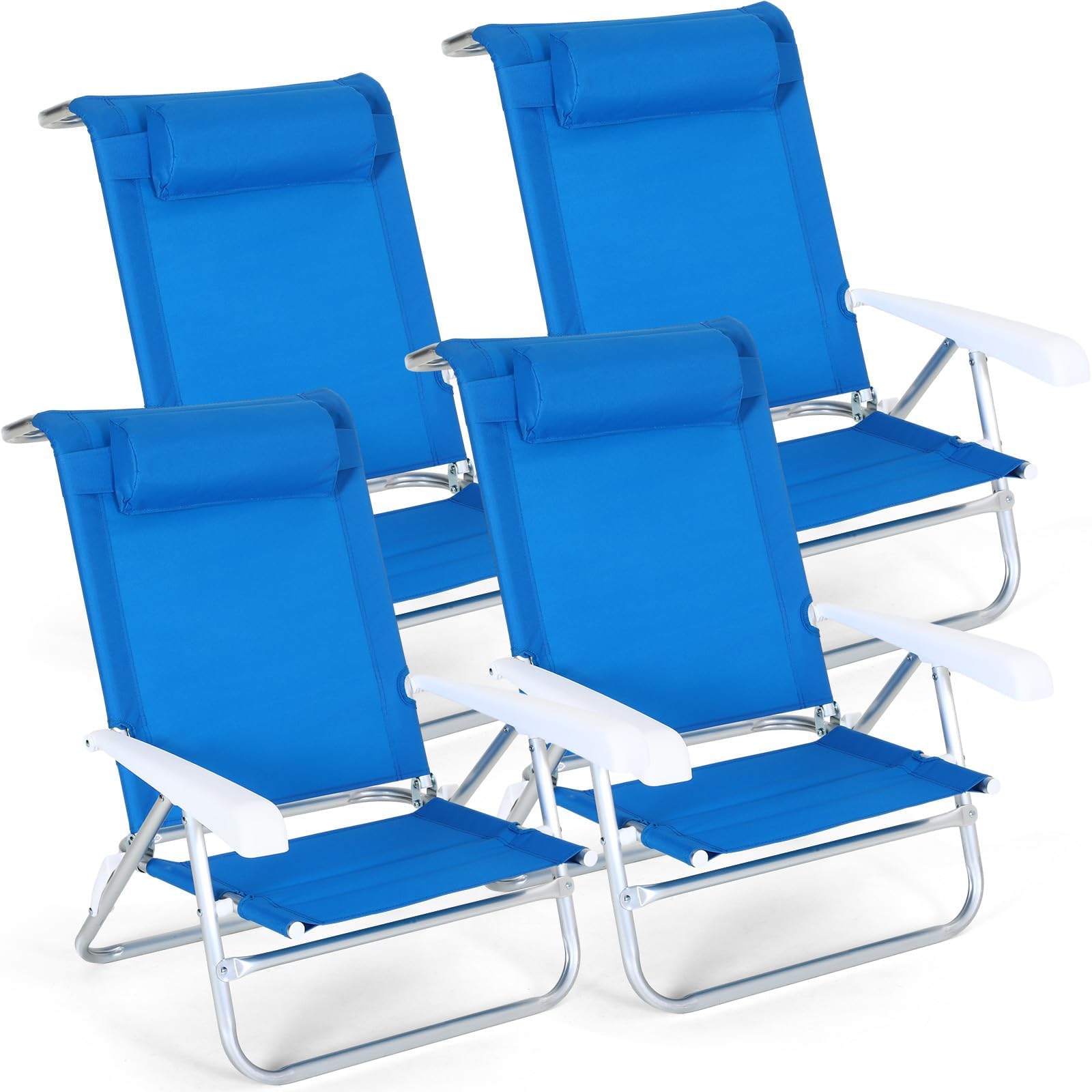 Amazon.com: Wenqik 4 Pcs Beach Chairs Camping Sunbathing Outdoor ...