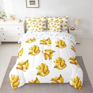 Amazon.com: Feelyou Banana Bed in a Bag Fruit Banana 7 Piece Bedding ...