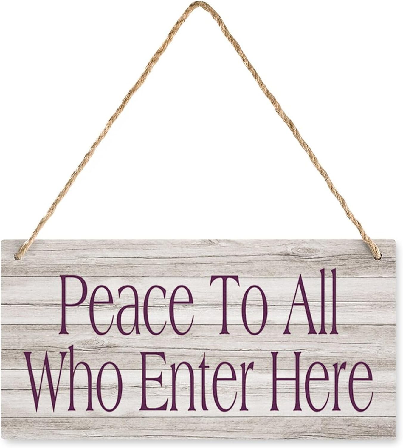 Amazon.com: Wall Decor Sign With Warming Quotes Peace To All Who Enter ...